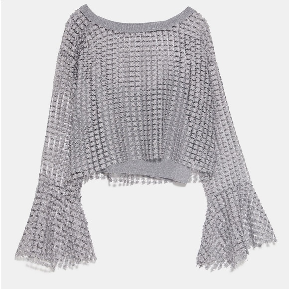 Zara | Tops | Zara Metallic Thread Top | Poshmark
